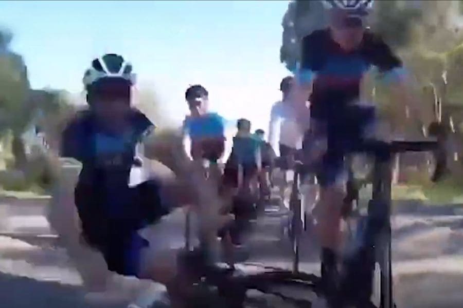 Heart-Stopping Moment Driver Clips Cycling Group at Speed